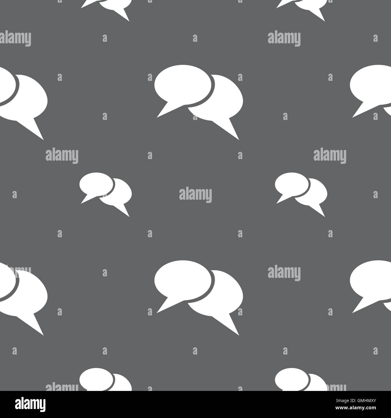 Speech bubble icons. Think cloud symbols. Seamless pattern on a gray ...