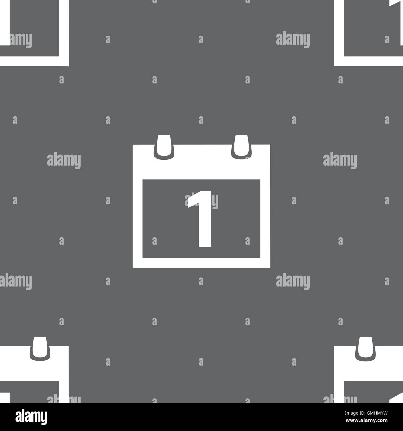 Calendar sign icon. 1 day month symbol. Date button. Seamless pattern ...