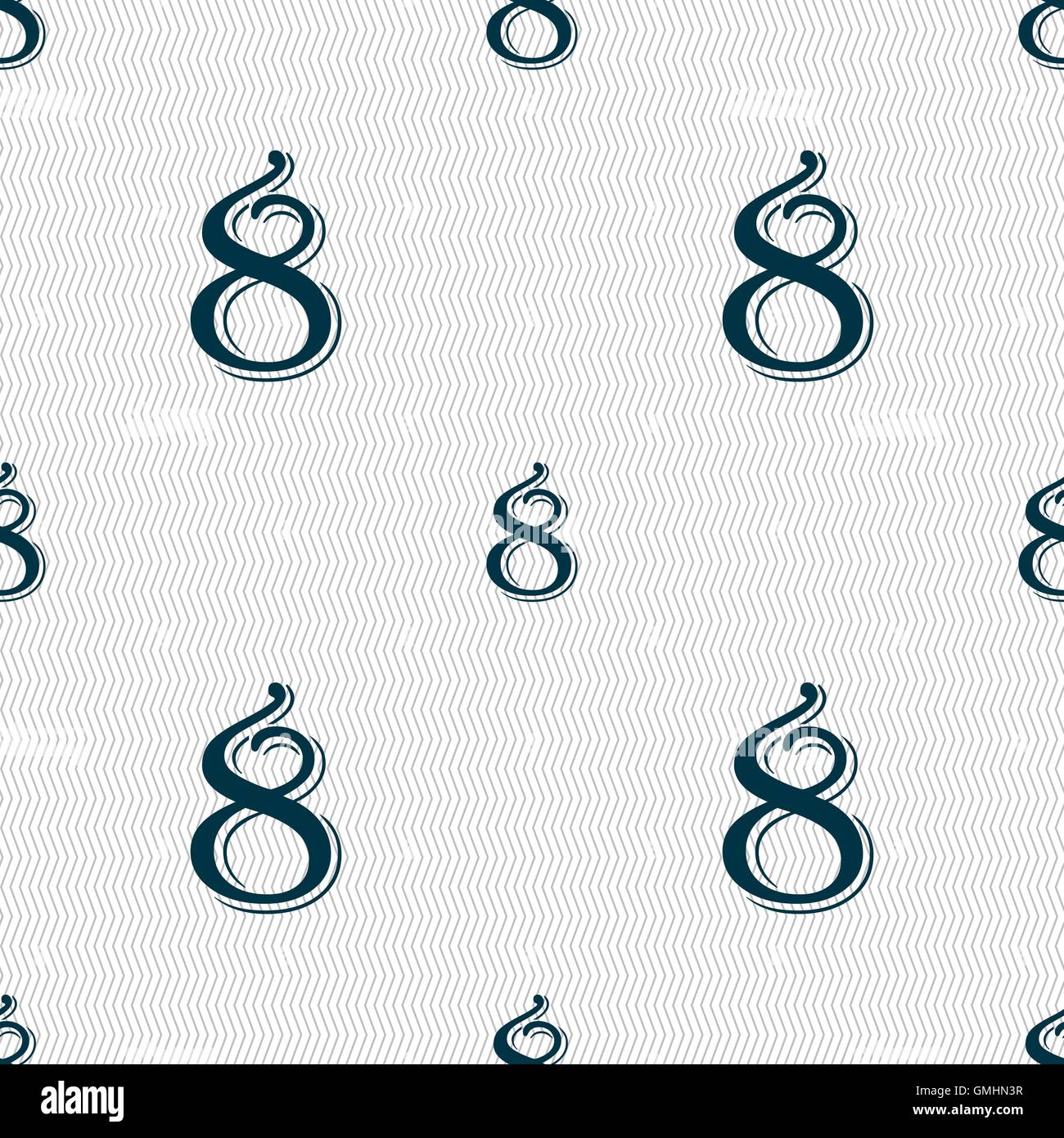 number Eight icon sign. Seamless abstract background with geometric ...