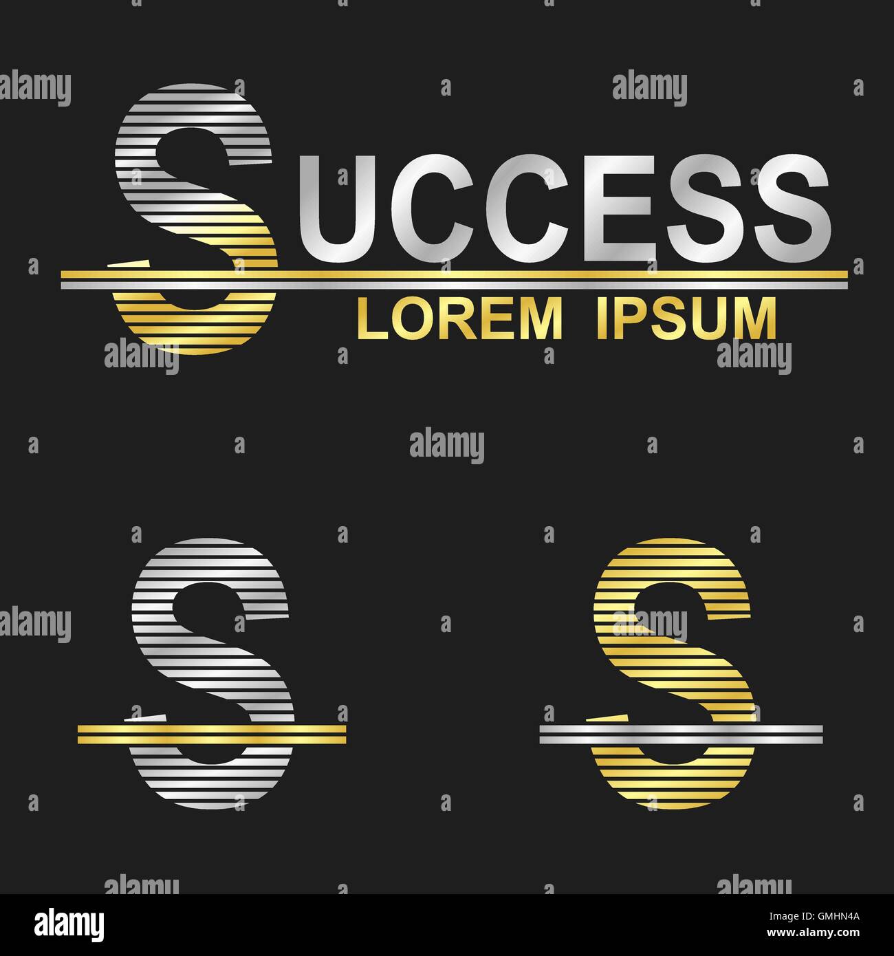 Metallic business symbol font design - letter S (success Stock Vector ...