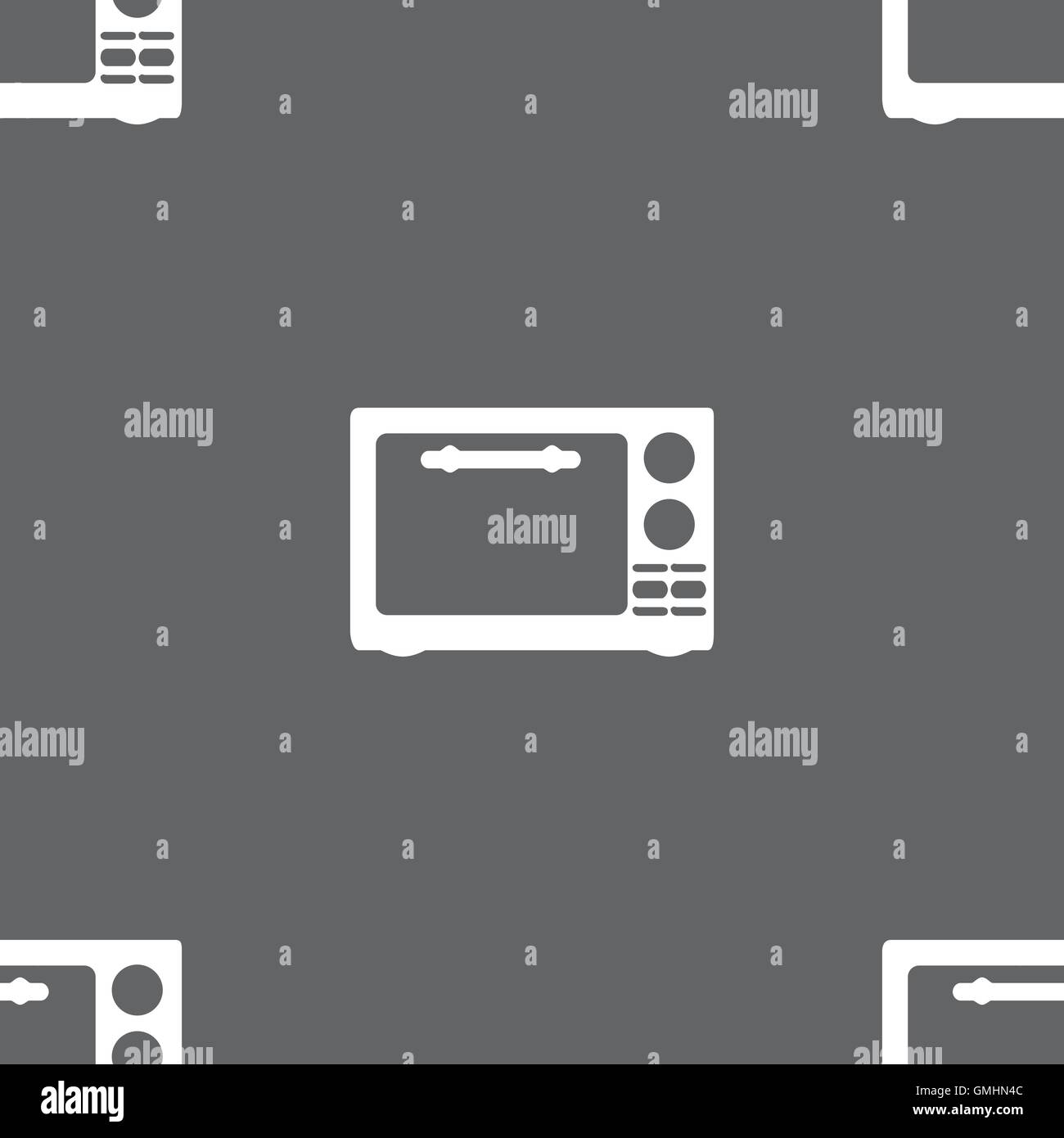 Microwave oven sign icon. Kitchen electric stove symbol. Seamless ...