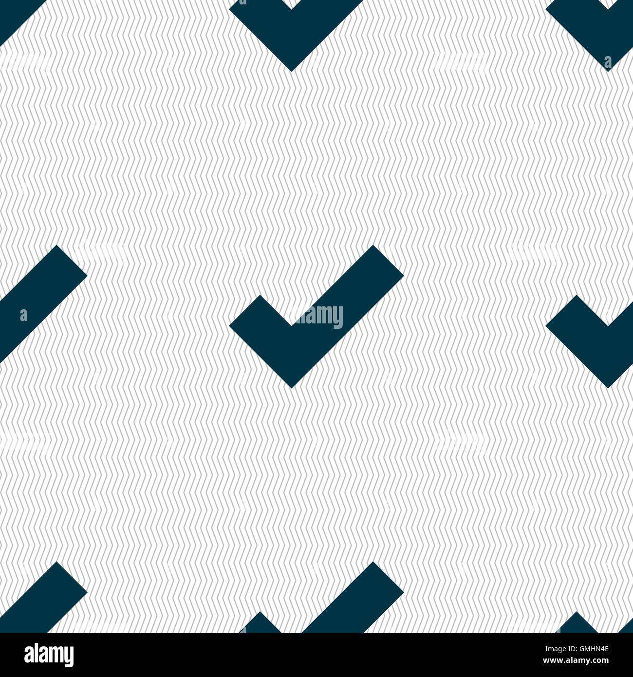 Check mark sign icon . Confirm approved symbol. Seamless abstract ...