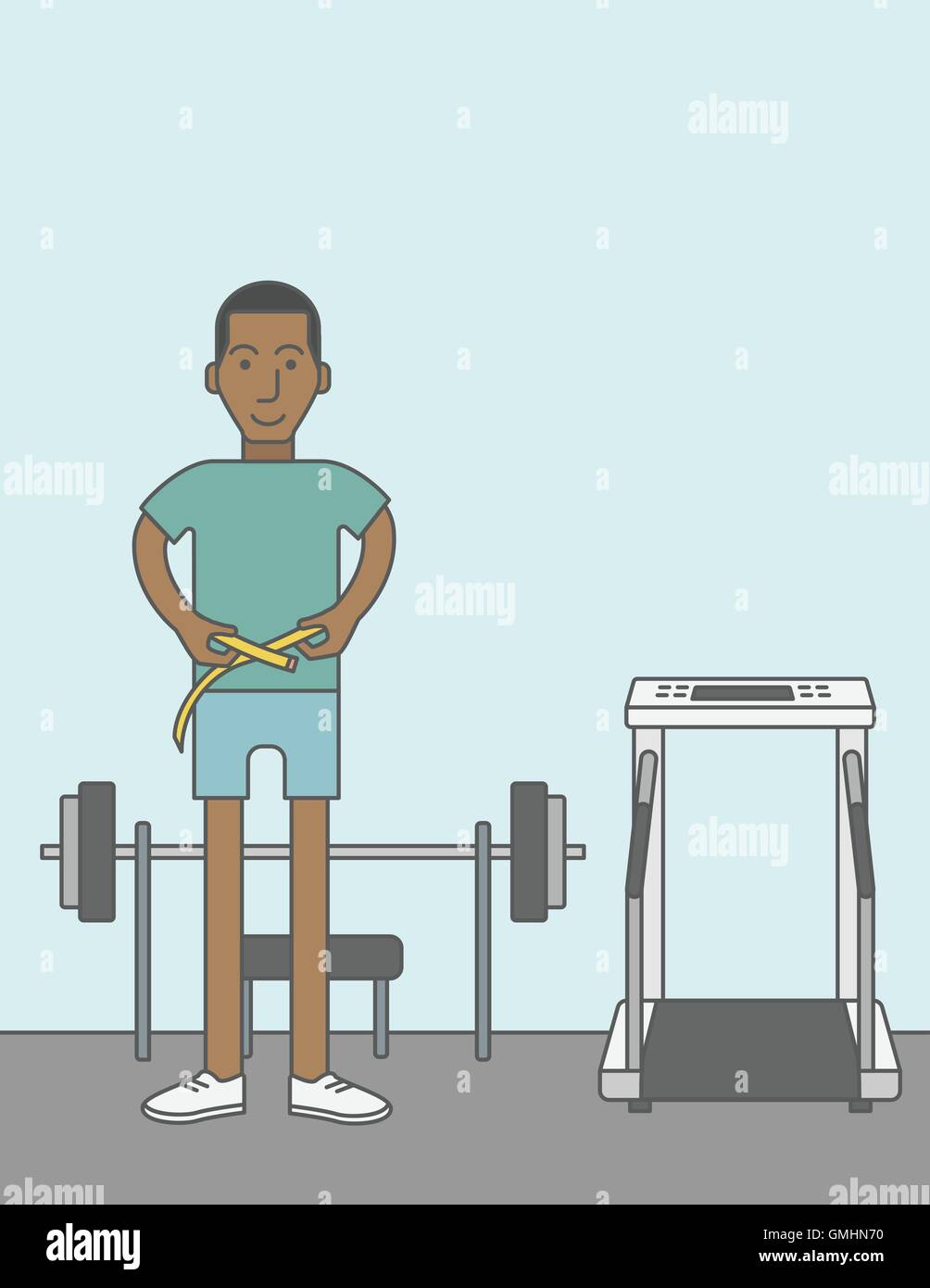 Man measuring waist Stock Vector Image & Art - Alamy