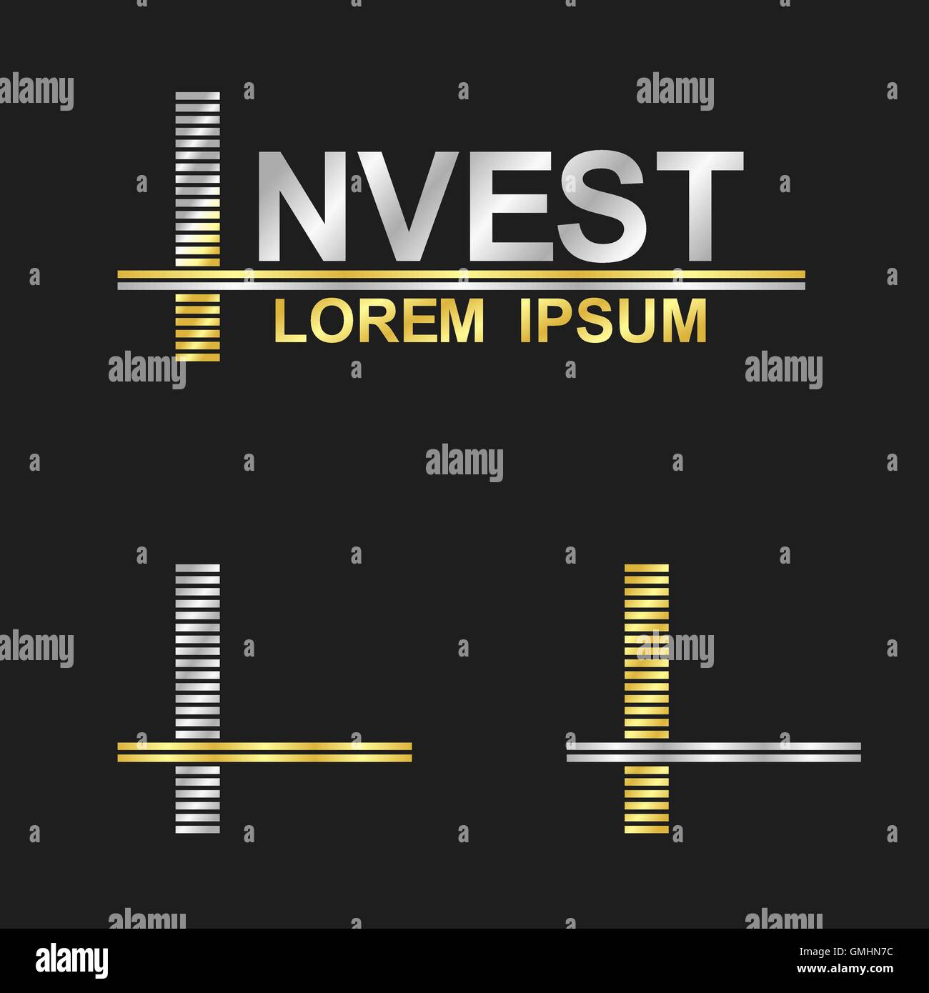 Metallic business symbol font design - letter I (invest Stock Vector ...