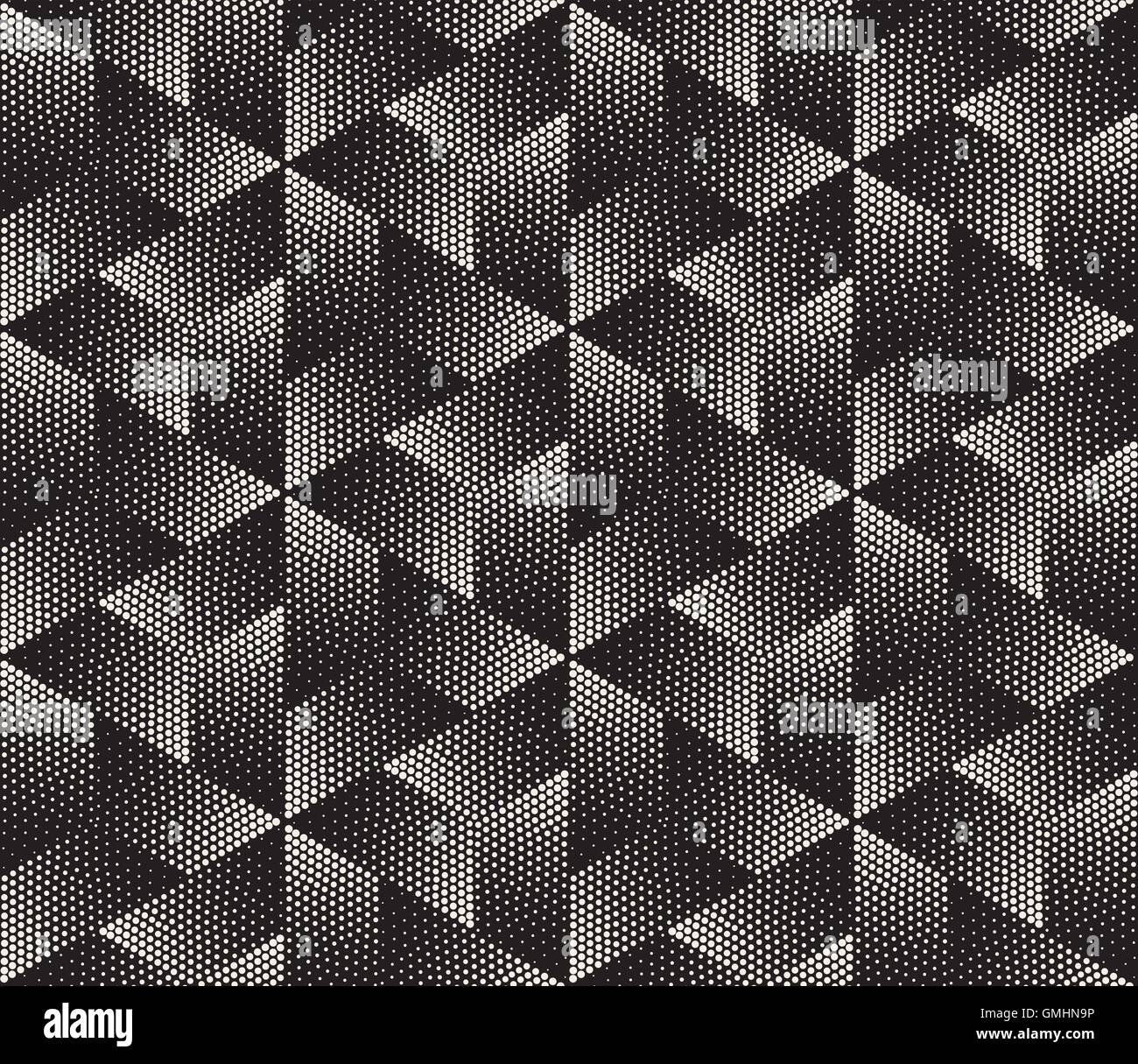 Vector Seamless Black and White Dot Stippling Geometric Rhombus Cube ...