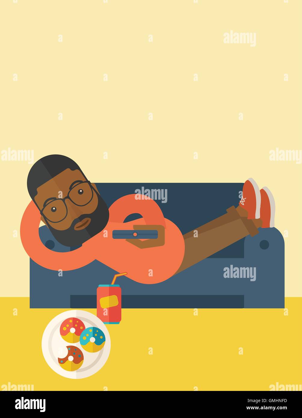Cartoon illustration man lying on hi-res stock photography and images ...