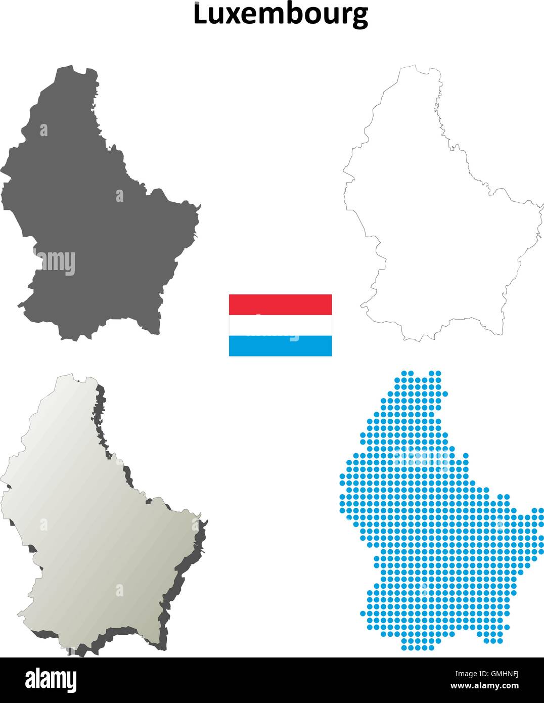 Luxembourg outline map set Stock Vector Image & Art - Alamy
