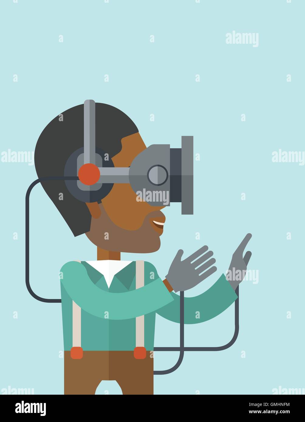 Reality virtual man blue Stock Vector Images - Alamy