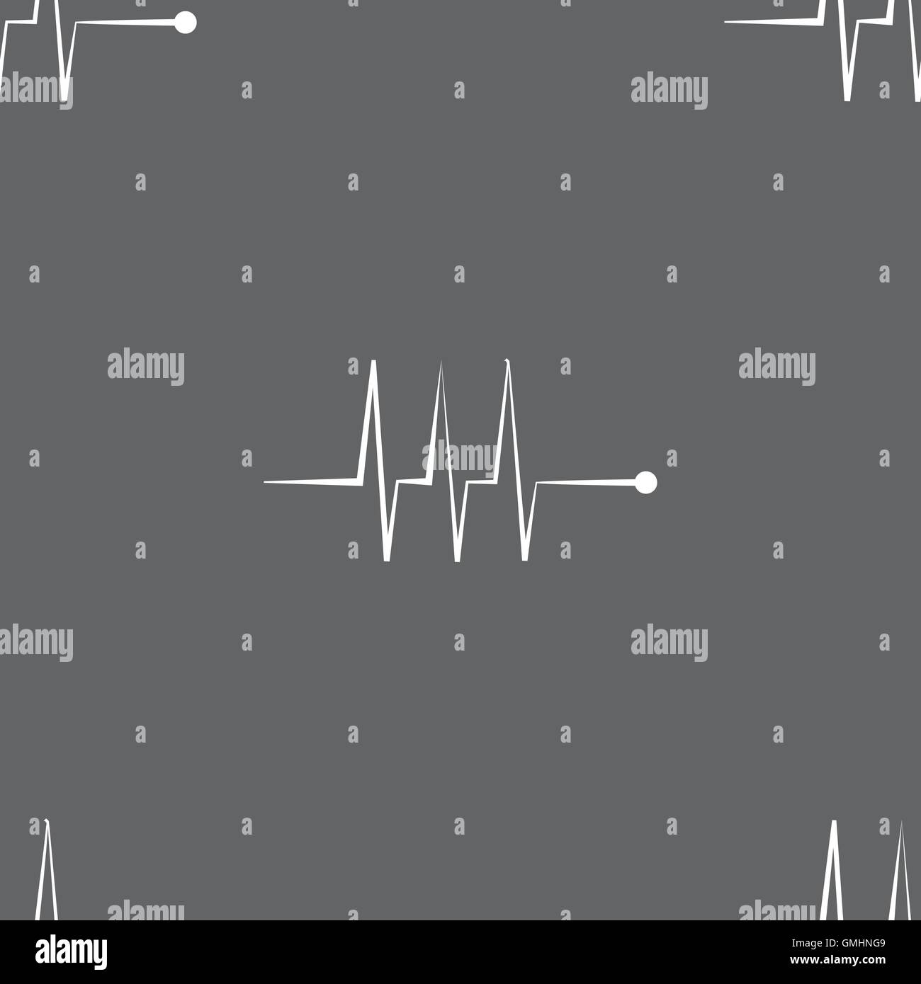 Cardiogram monitoring sign icon. Heart beats symbol. Seamless pattern ...