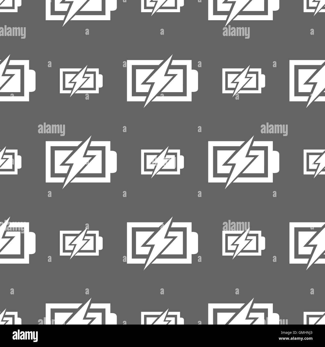 Battery charging sign icon. Lightning symbol. Seamless pattern on a ...