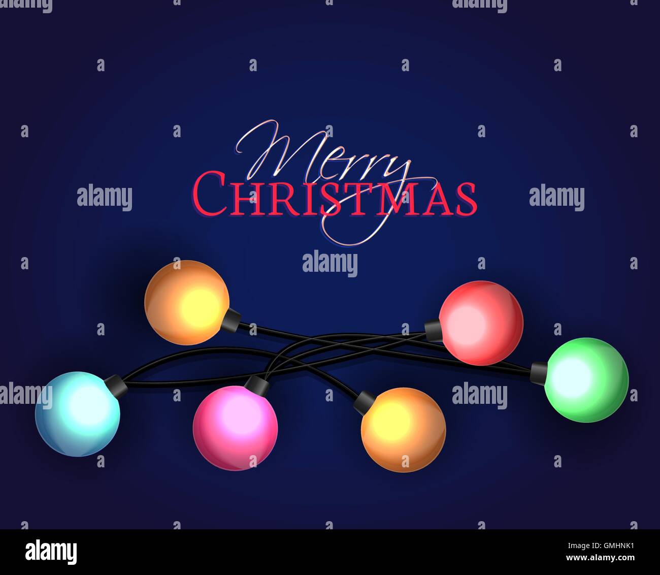 Colorful fairy lights christmas Stock Vector Images - Alamy