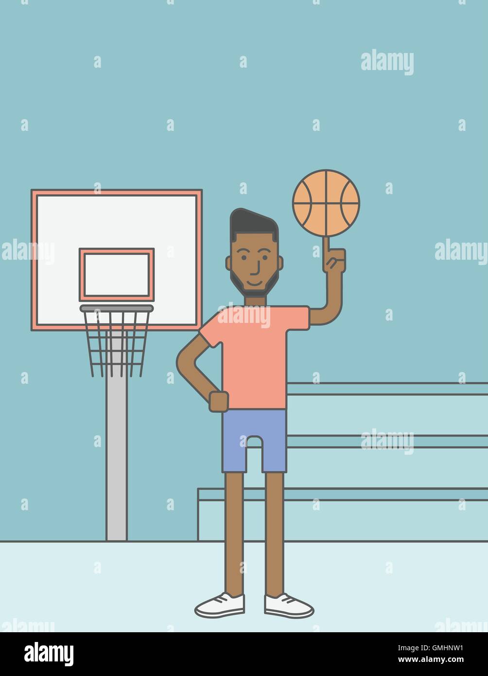 Cartoon basketball player man smiling hi-res stock photography and ...