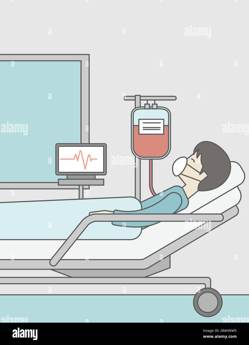 Patient lying in bed Stock Vector Image & Art - Alamy