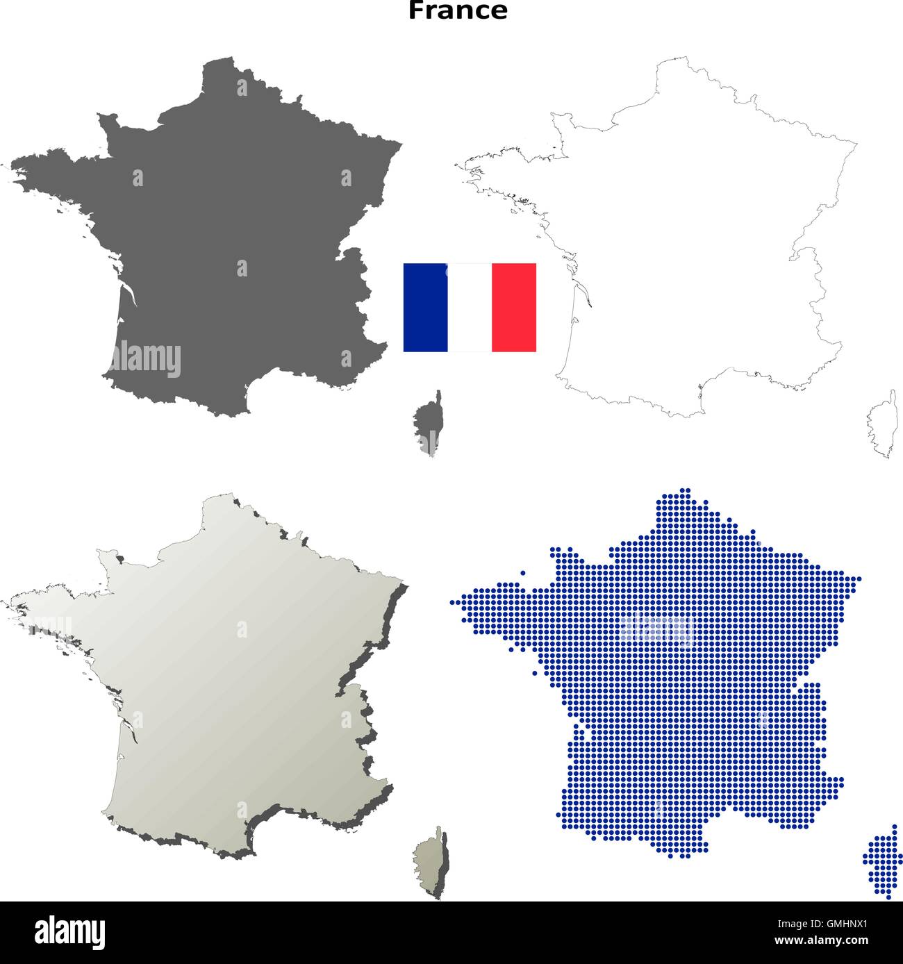 France outline map set Stock Vector Image & Art - Alamy