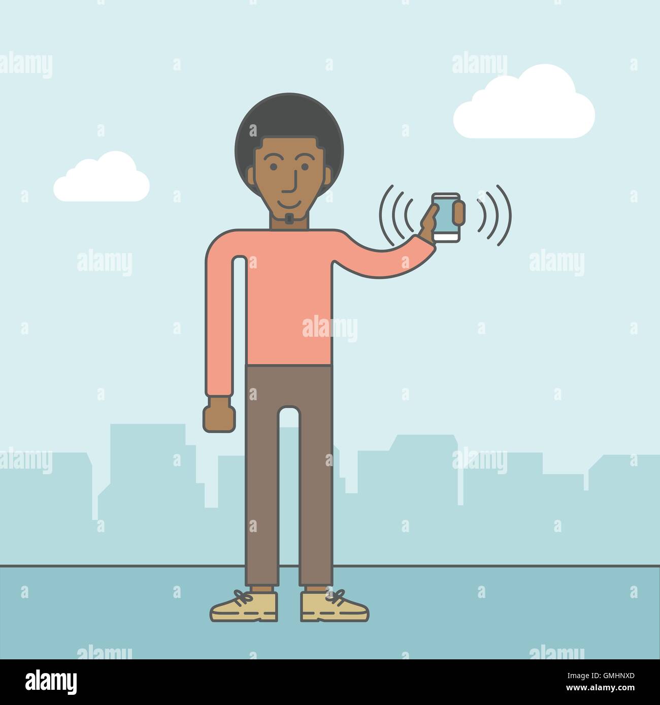 African mobile phone city Stock Vector Images - Alamy