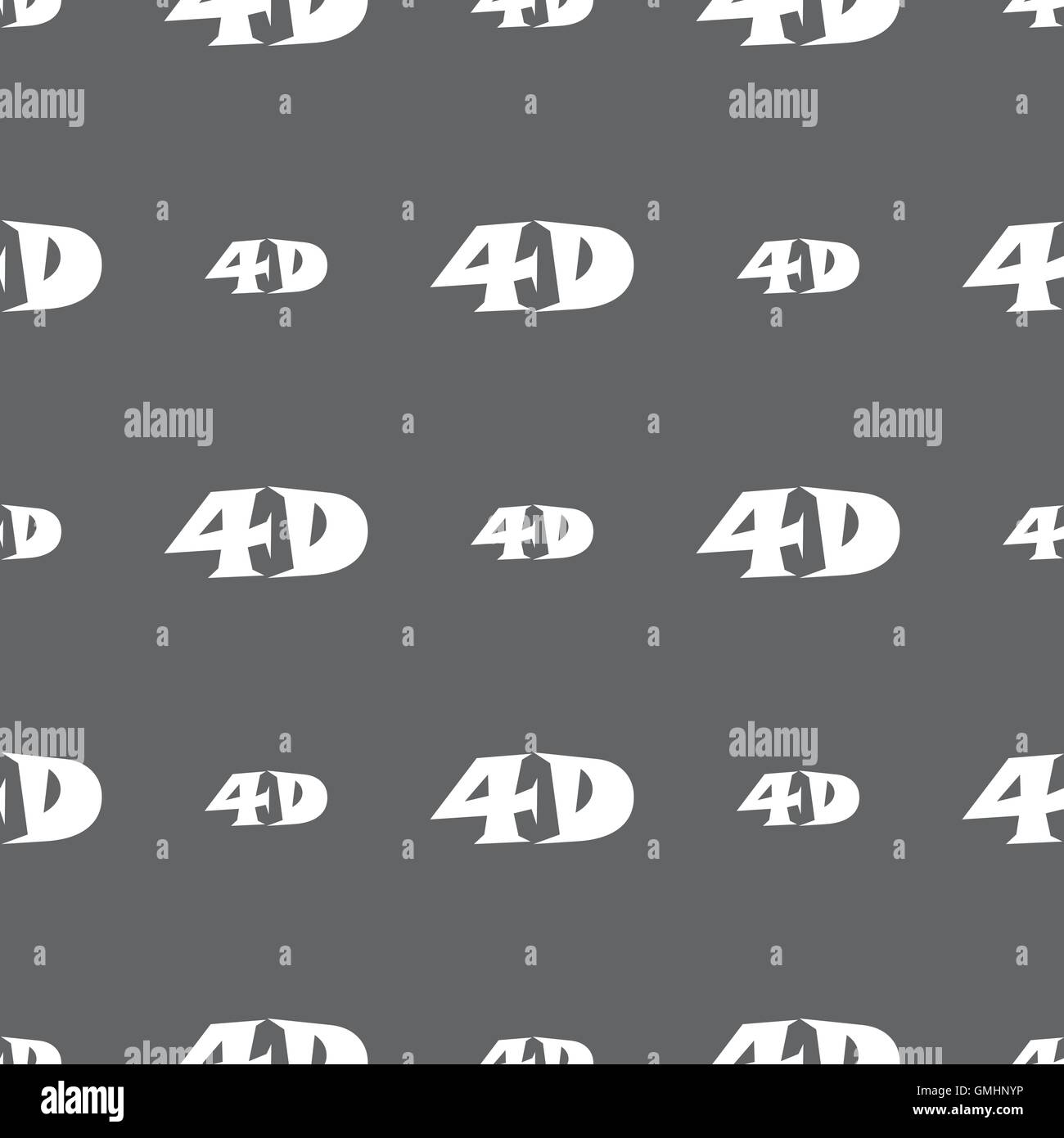 4D sign icon. 4D-New technology symbol. Seamless pattern on a gray ...