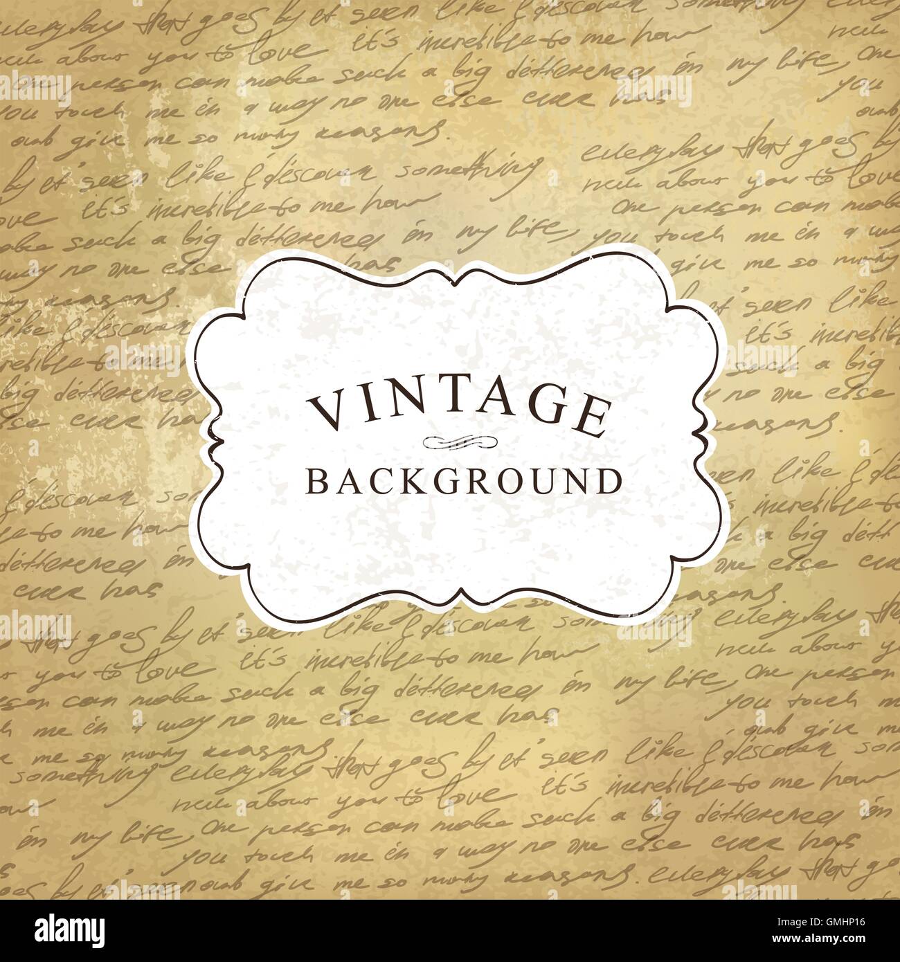 Aged vintage old paper with handwritings background. Vector illu Stock ...