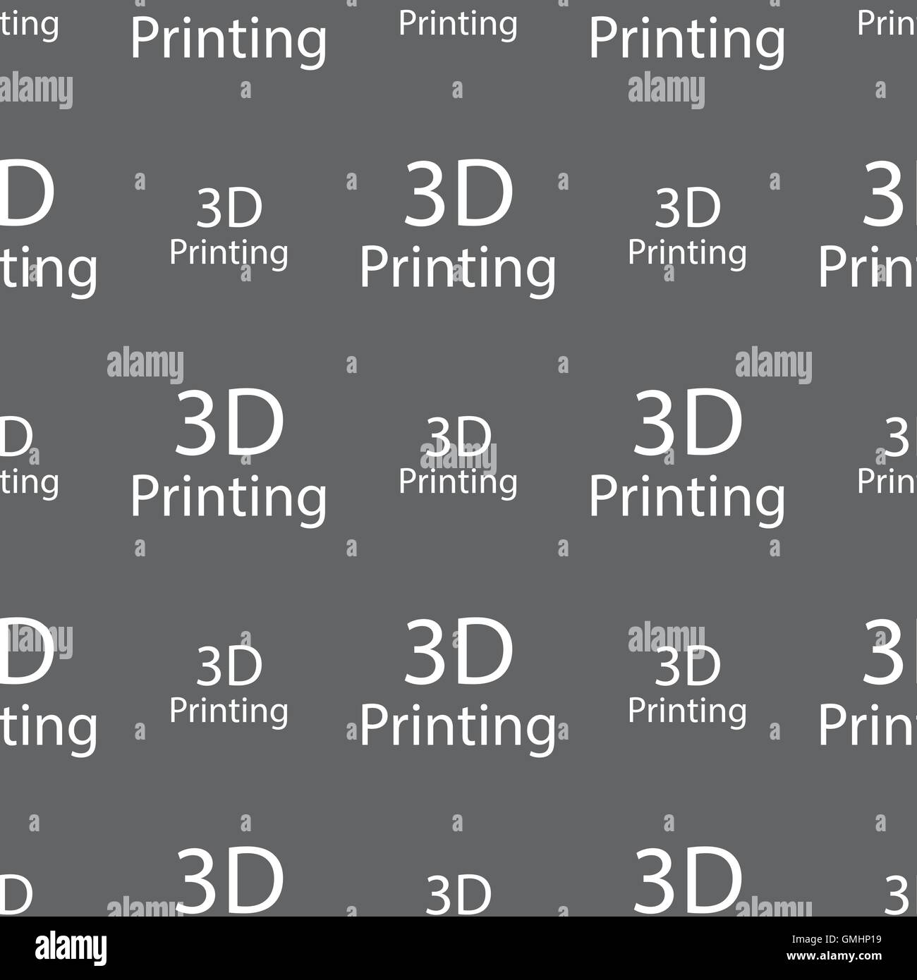 3D Print sign icon. 3d-Printing symbol. Seamless pattern on a gray ...