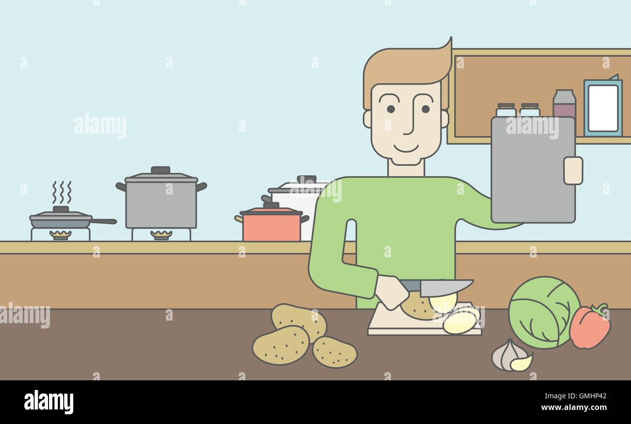 Man cooking food Stock Vector Image & Art - Alamy