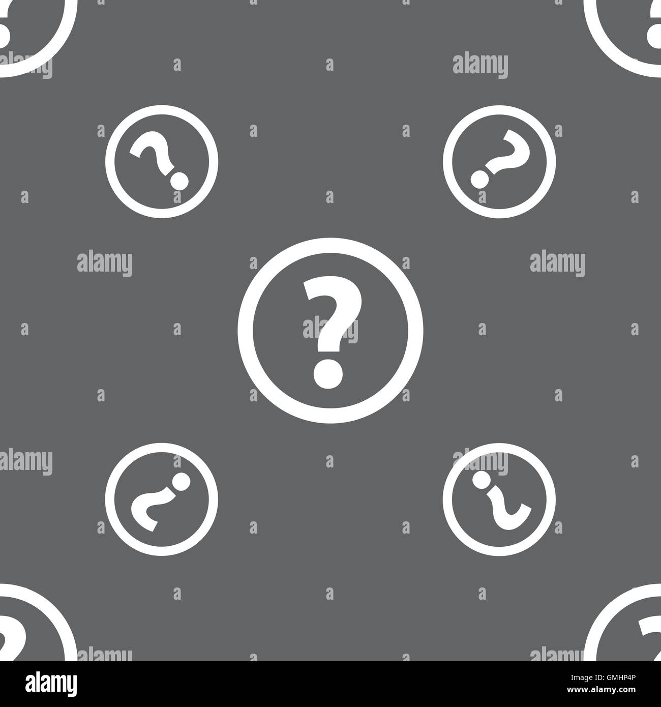 Question mark sign icon. Help speech bubble symbol. FAQ sign. Seamless ...