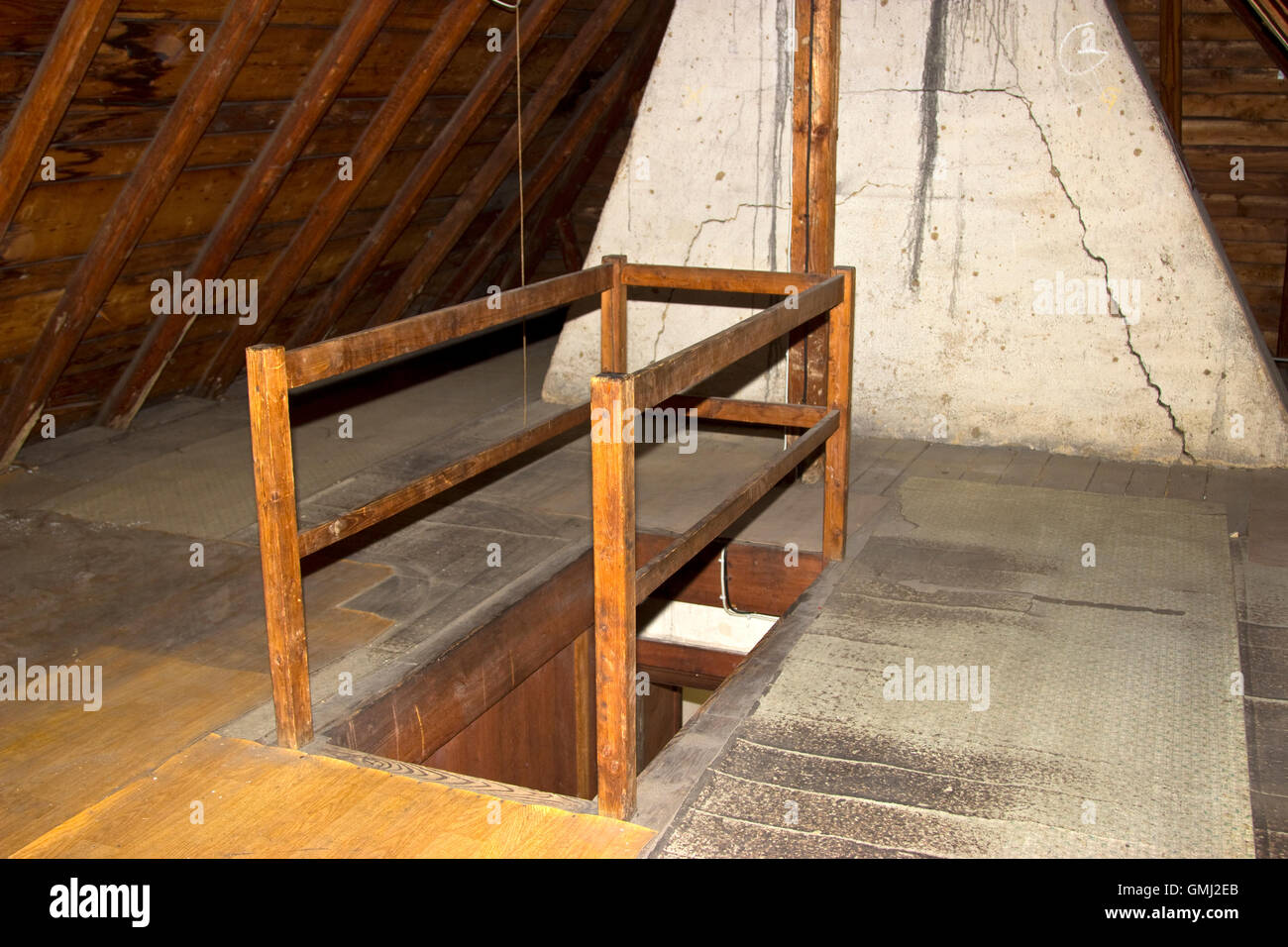 Old garret attic loft roof hi-res stock photography and images - Alamy