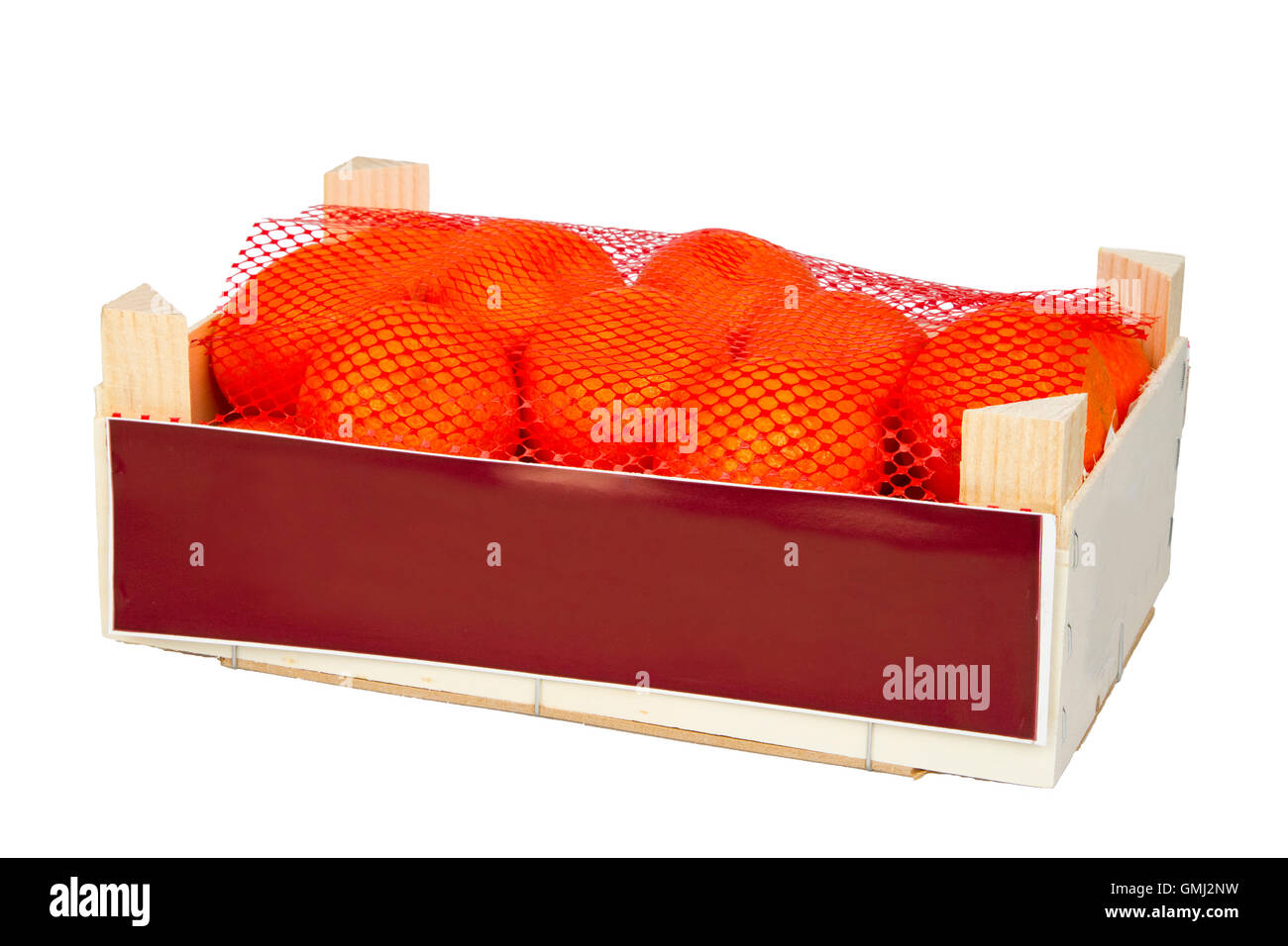 Mandarin orange in a box isolated on white background Stock Photo - Alamy