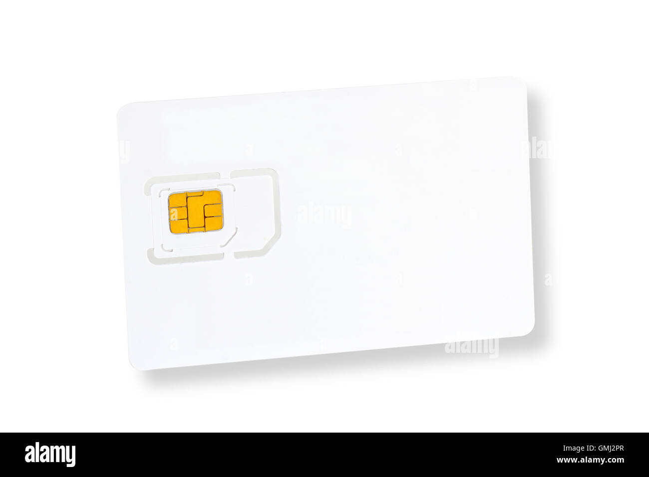 White sim card isolated on white background Stock Photo - Alamy
