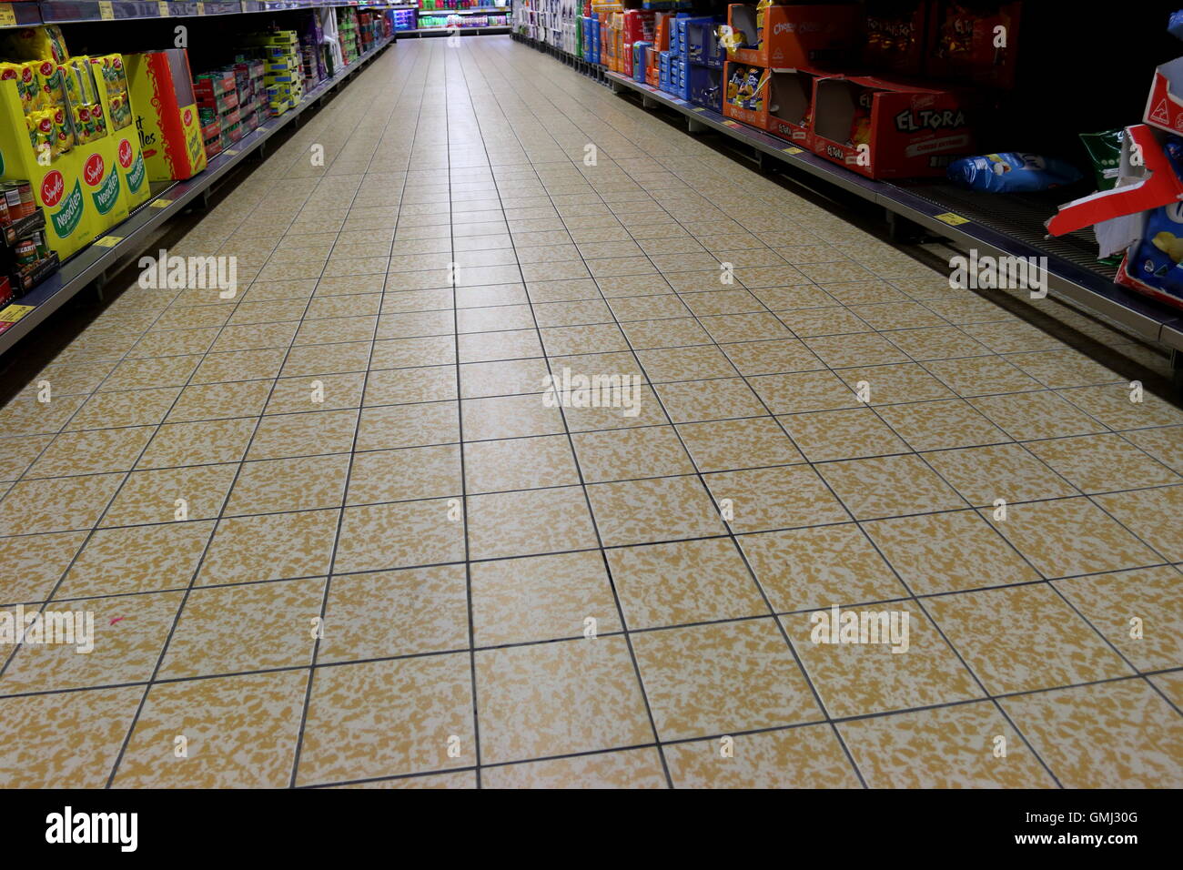 Empty Supermarket isle with tile flooring in Melbourne Victoria ...