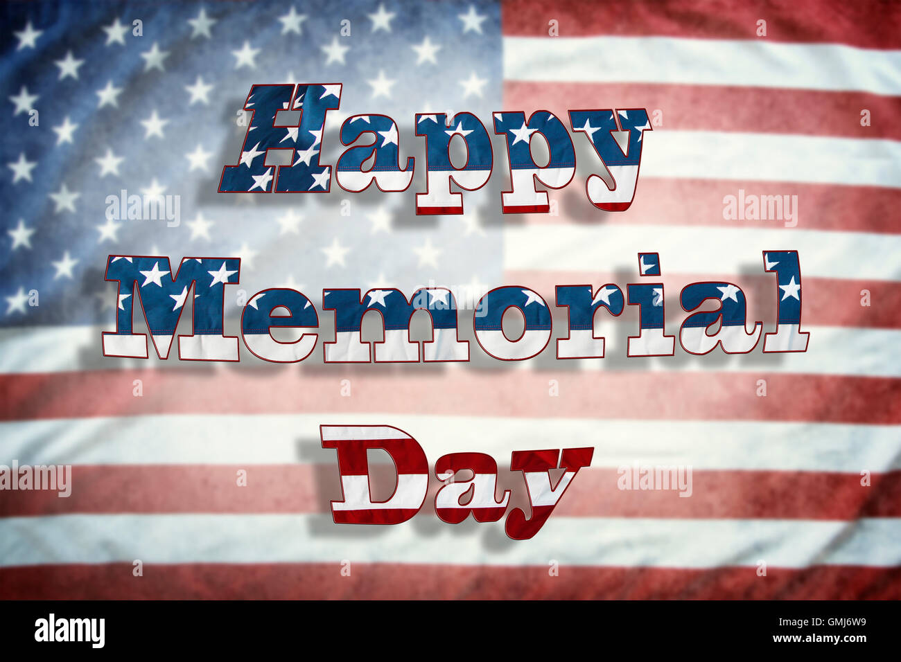 Happy Memorial Day wording on American flag Stock Photo - Alamy