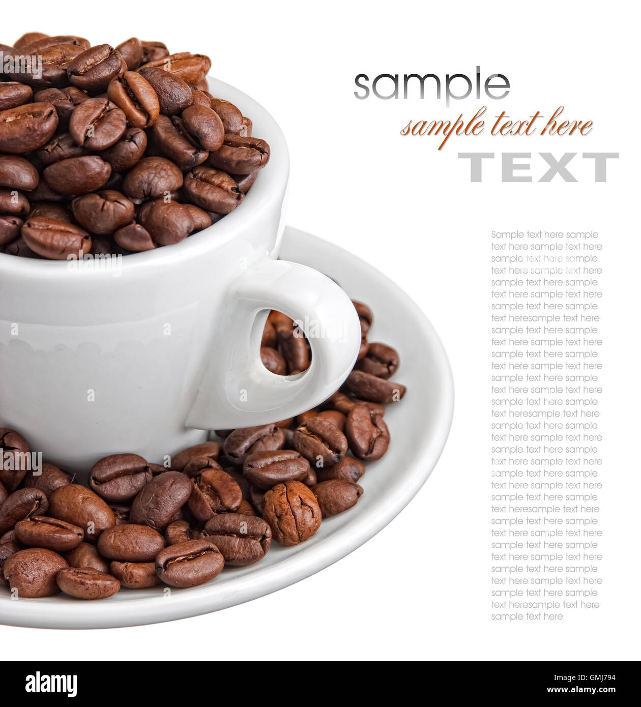 Cup with coffee beans Stock Photo - Alamy