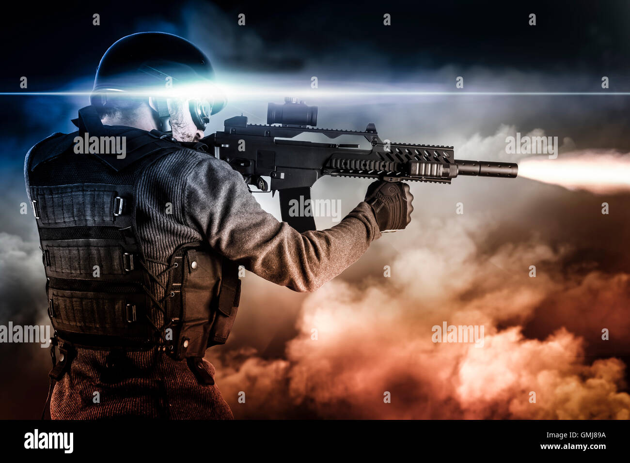 Assault rifle on male hi-res stock photography and images - Alamy