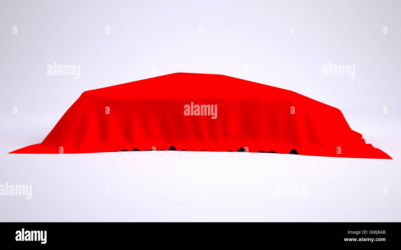 Car covered with red cloth Stock Photo - Alamy