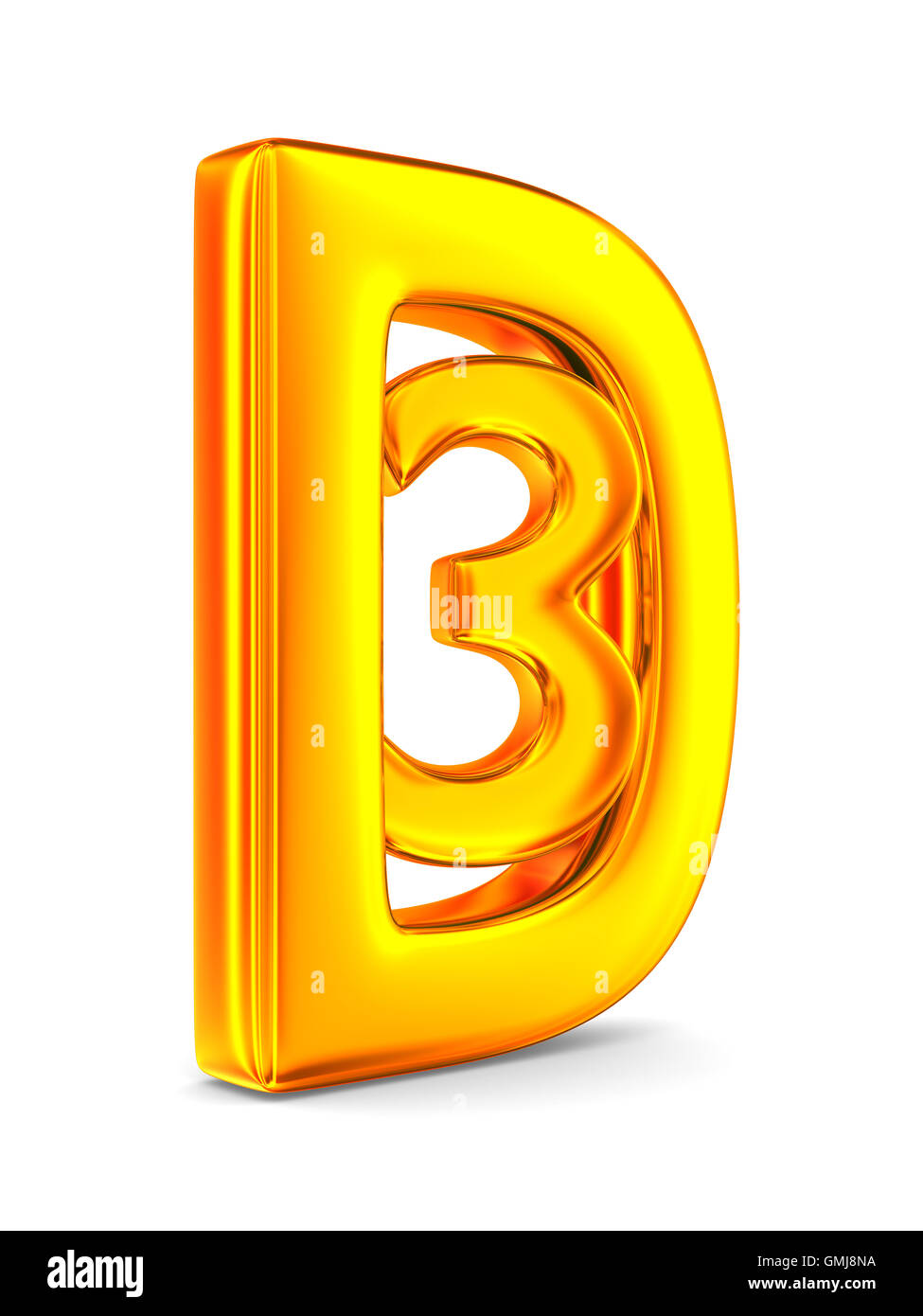 3D symbol on white background. Isolated image Stock Photo - Alamy