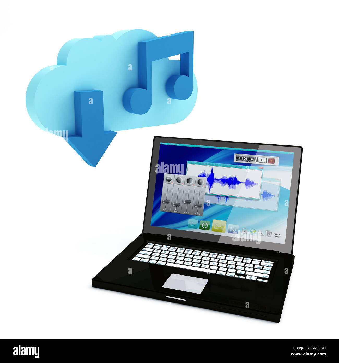 Music Cloud Download Stock Photo - Alamy