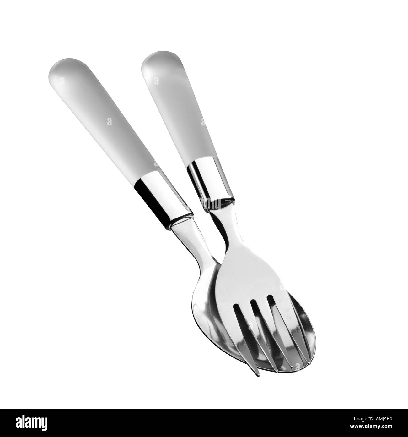Silver steel fork spoon Cut Out Stock Images & Pictures - Alamy