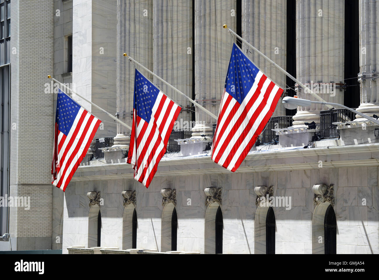 American Flags waving in the wind in patriotic concept Stock Photo - Alamy