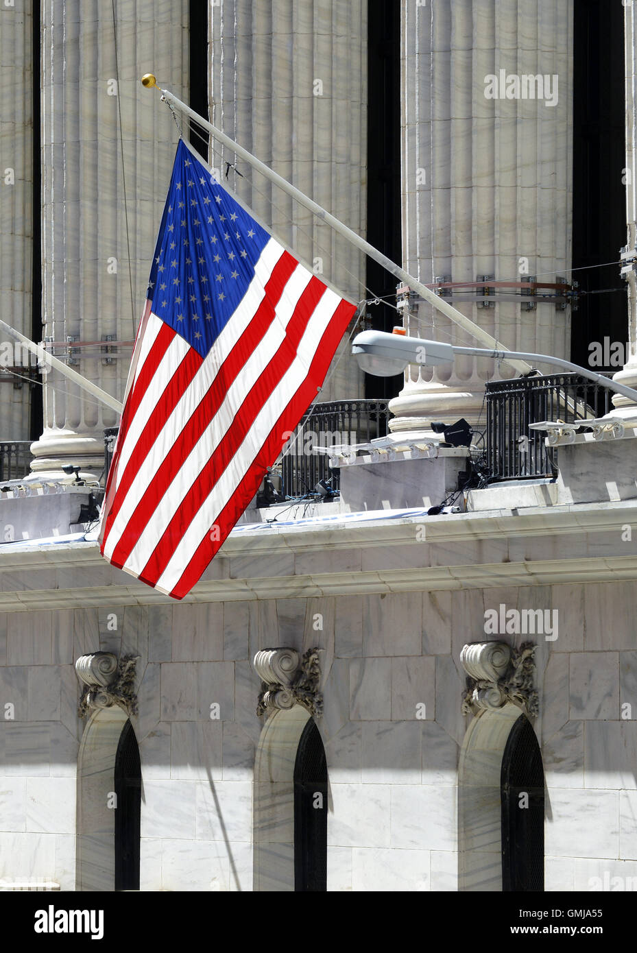 American Flags waving in the wind in patriotic concept Stock Photo - Alamy
