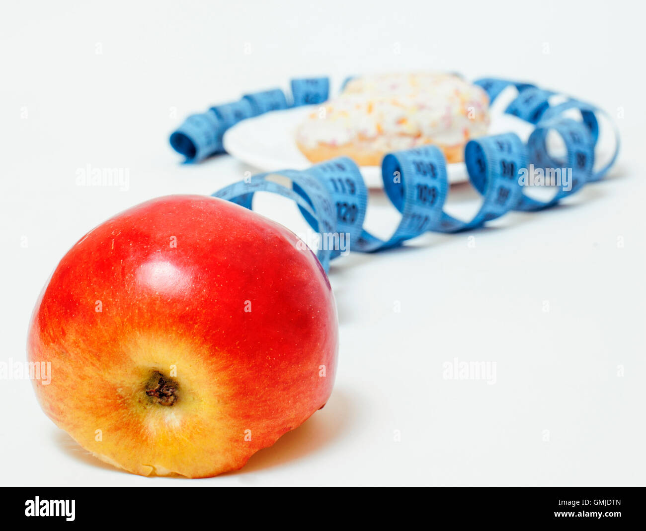 New diet concept, measurement tape in shape of question mark between ...