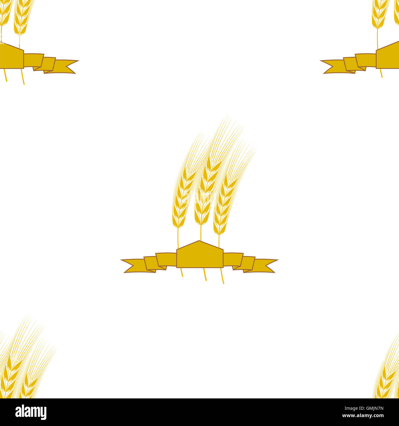 Wheats Ribbon Seamless Pattern Stock Photo - Alamy