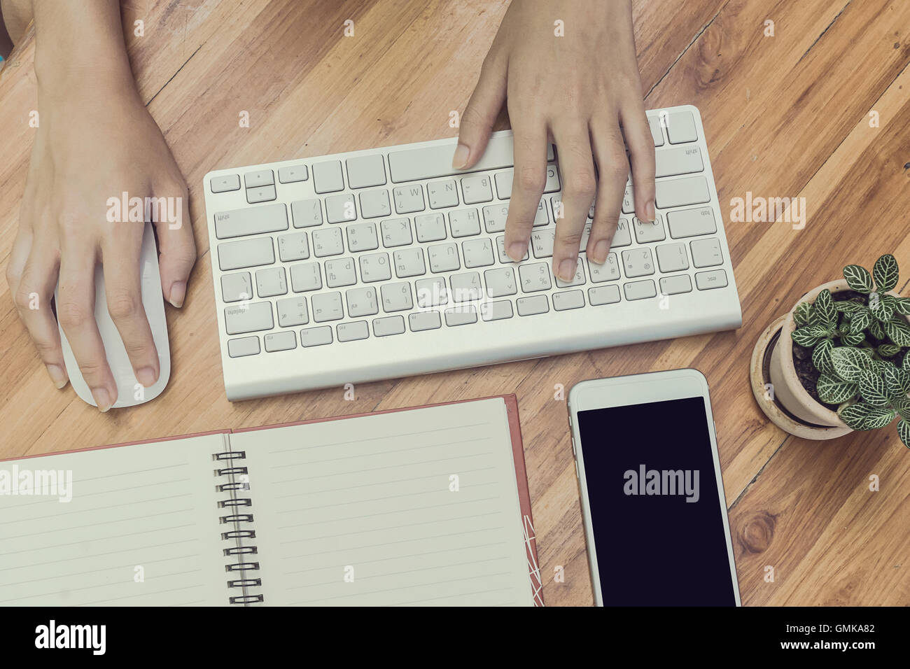 Woman typing computer keyboard hi-res stock photography and images - Alamy