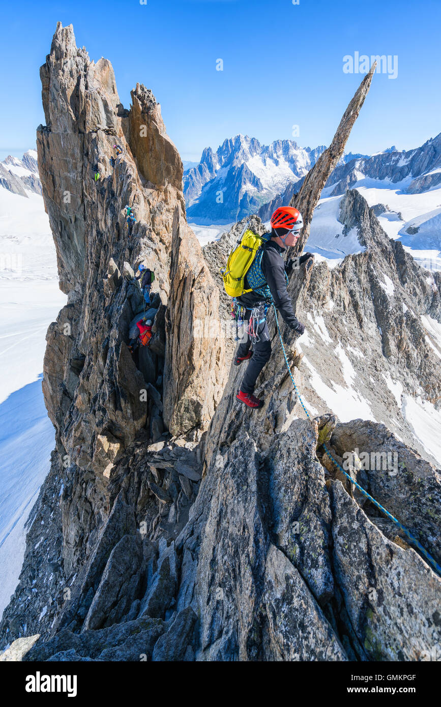 On Aiguille d'Entrèves Traverse, Mont Blanc massive, Courmayeur, Italy ...