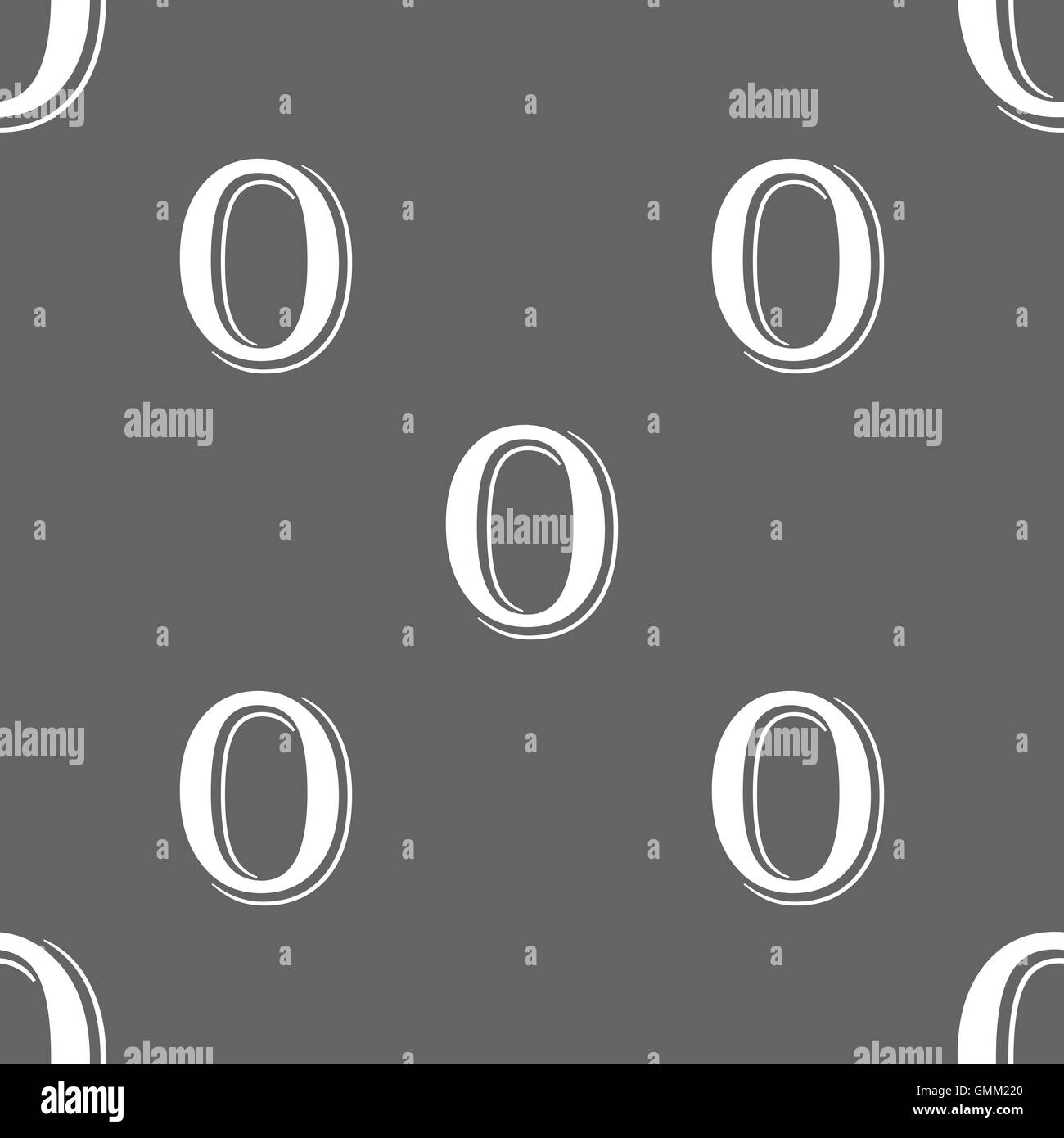 number zero icon sign. Seamless pattern on a gray background. Vector ...