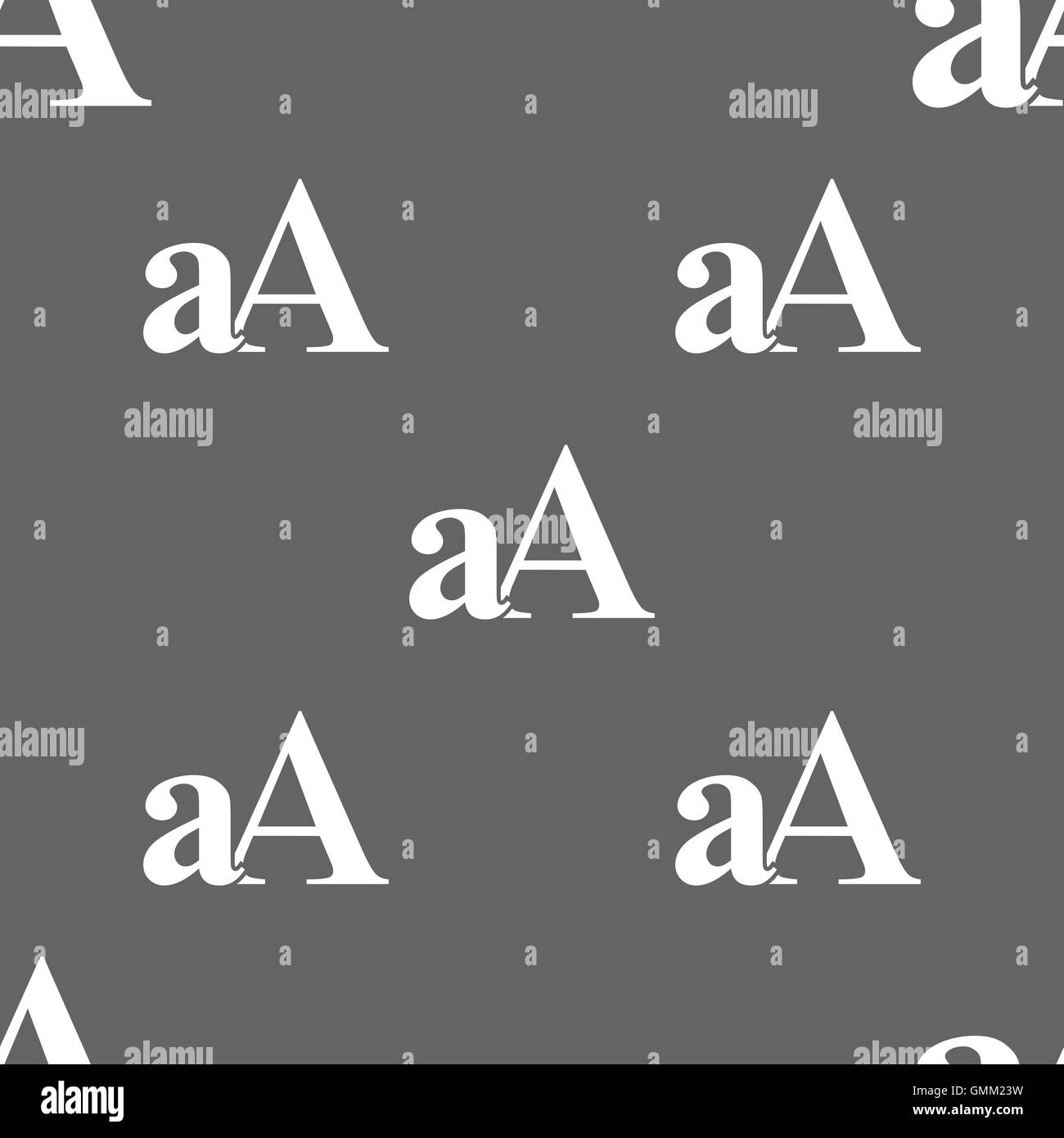 Enlarge font, aA icon sign. Seamless pattern on a gray background ...