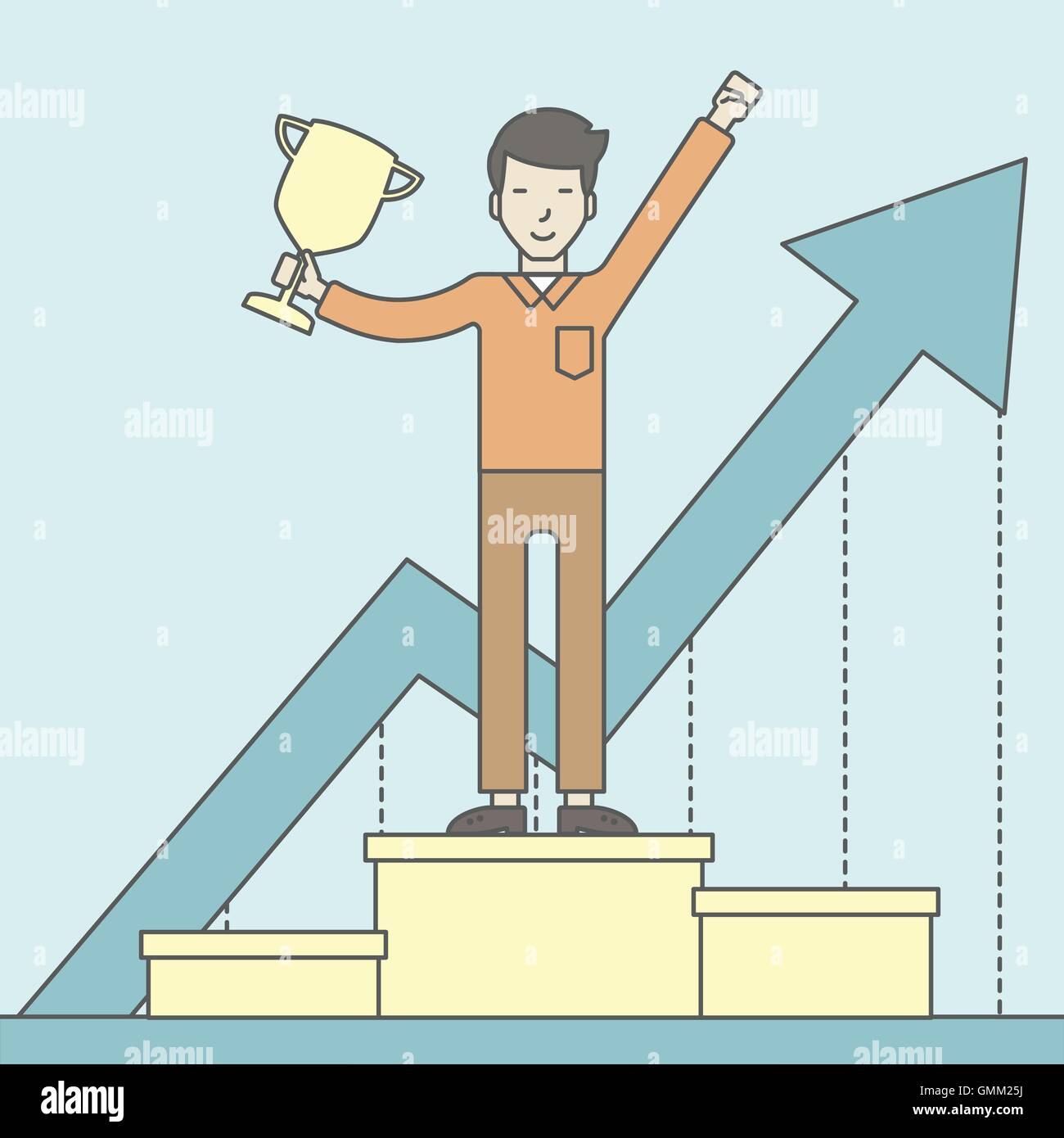 Cartoon illustration man raising hand hi-res stock photography and ...