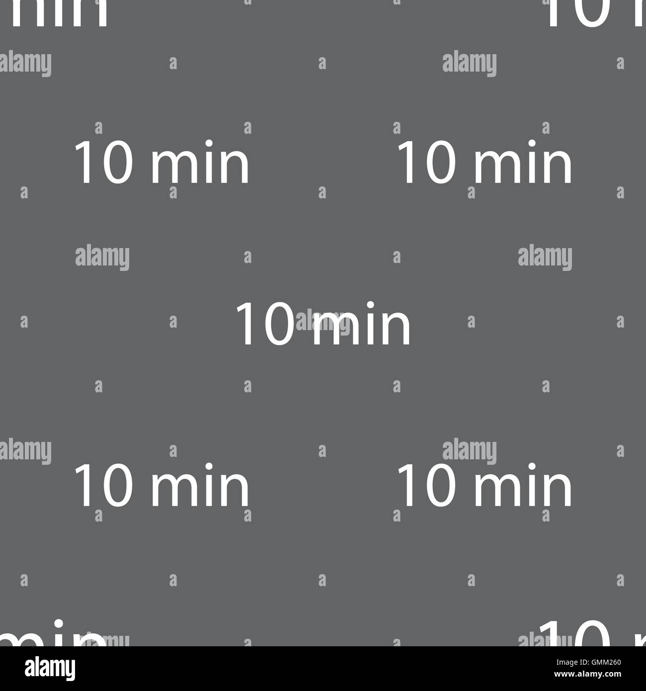 ten minutes sign icon. Seamless pattern on a gray background. Vector ...