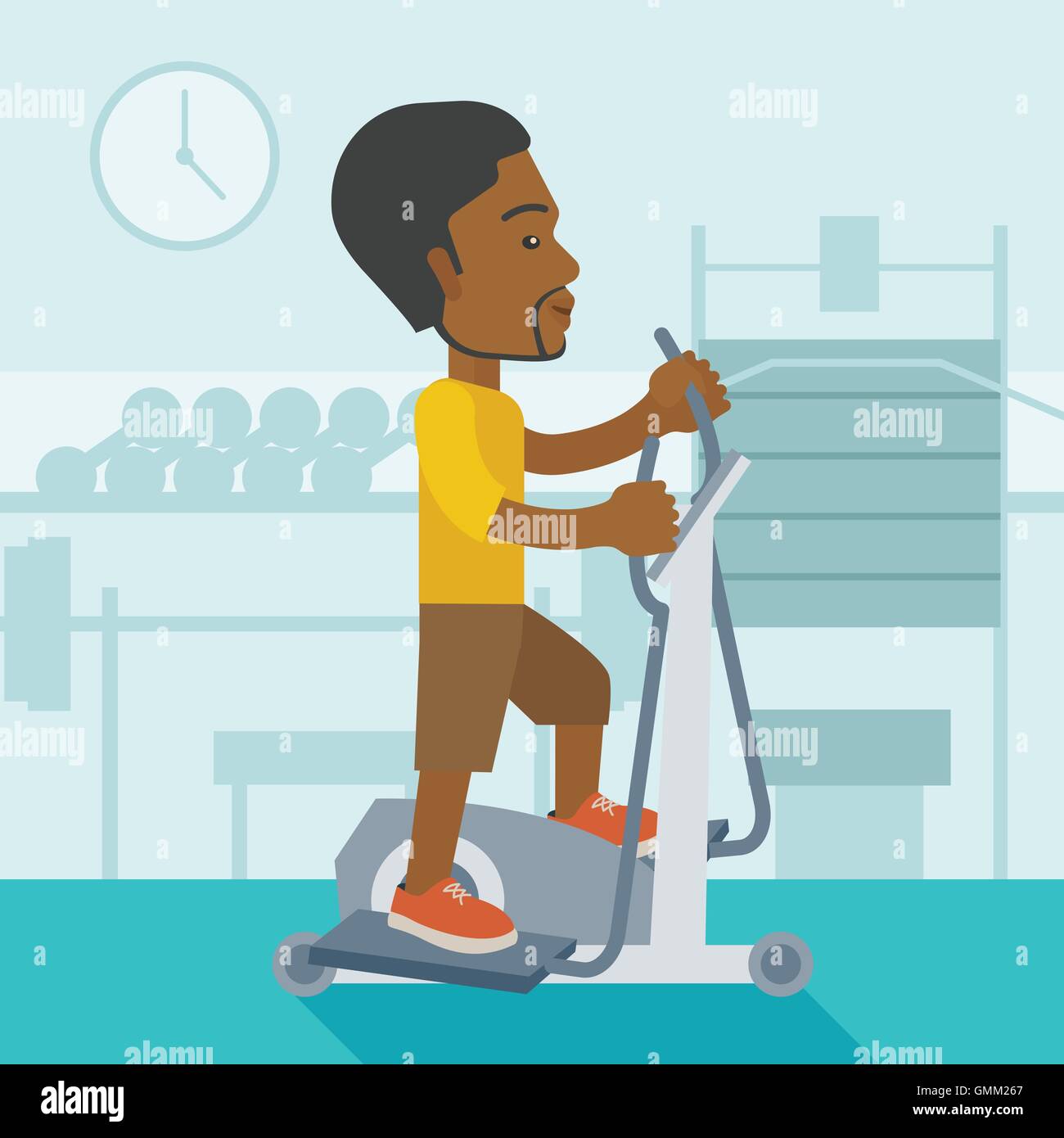 Cardio training black man Stock Vector Images - Alamy