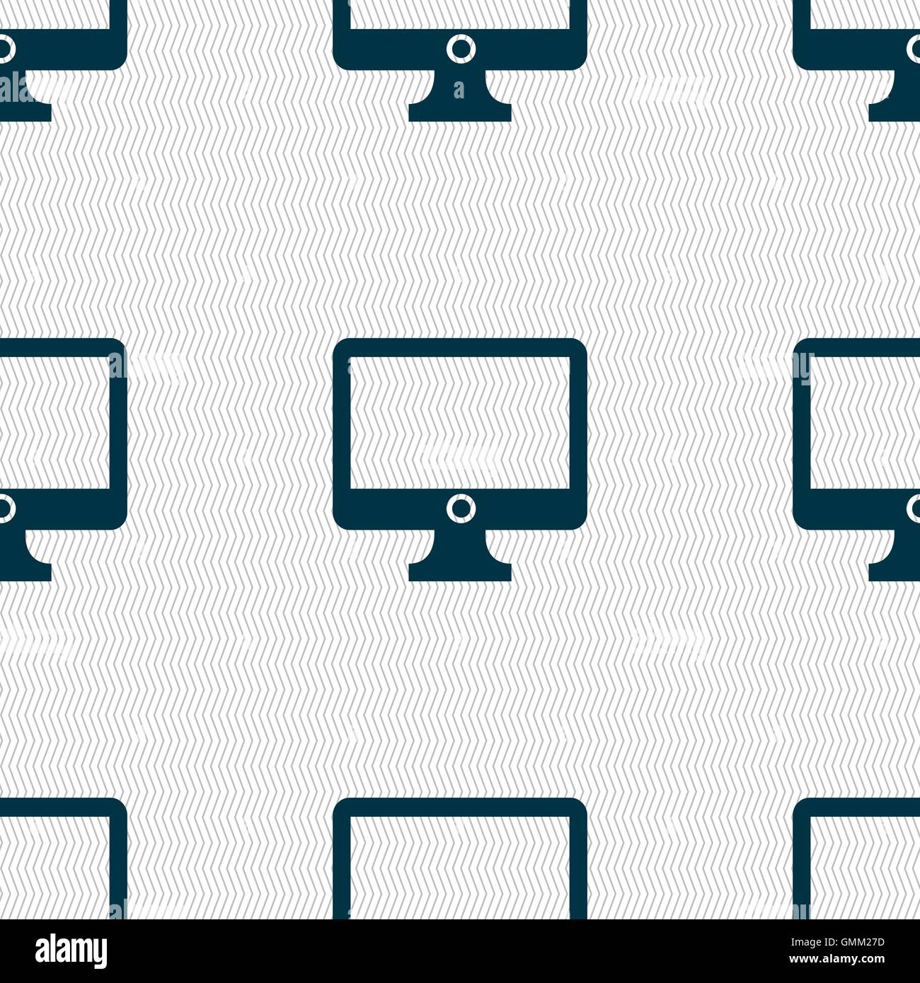 Computer widescreen monitor sign icon. Seamless abstract background ...