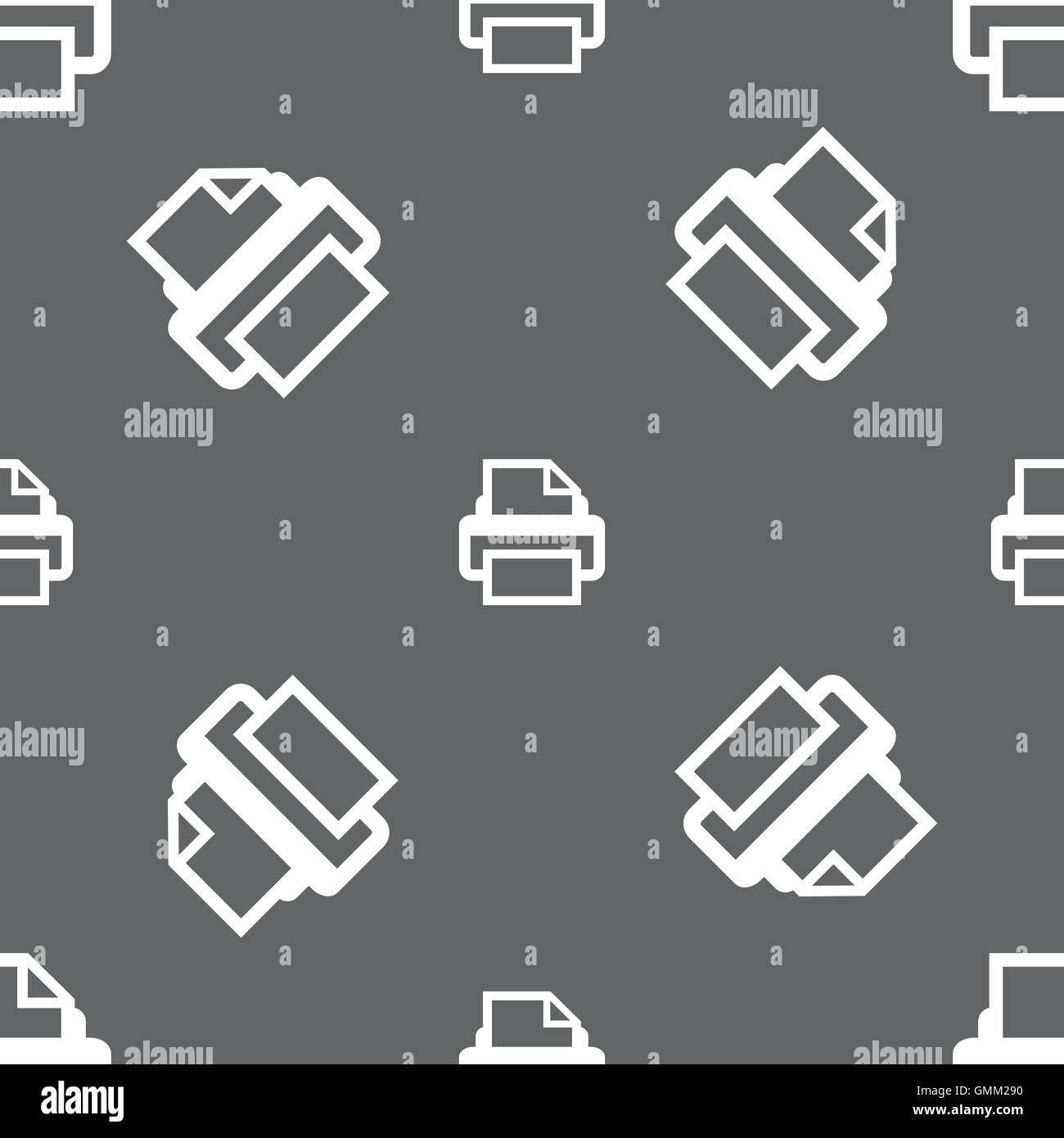 Print sign icon. Printing symbol. Seamless pattern on a gray background ...