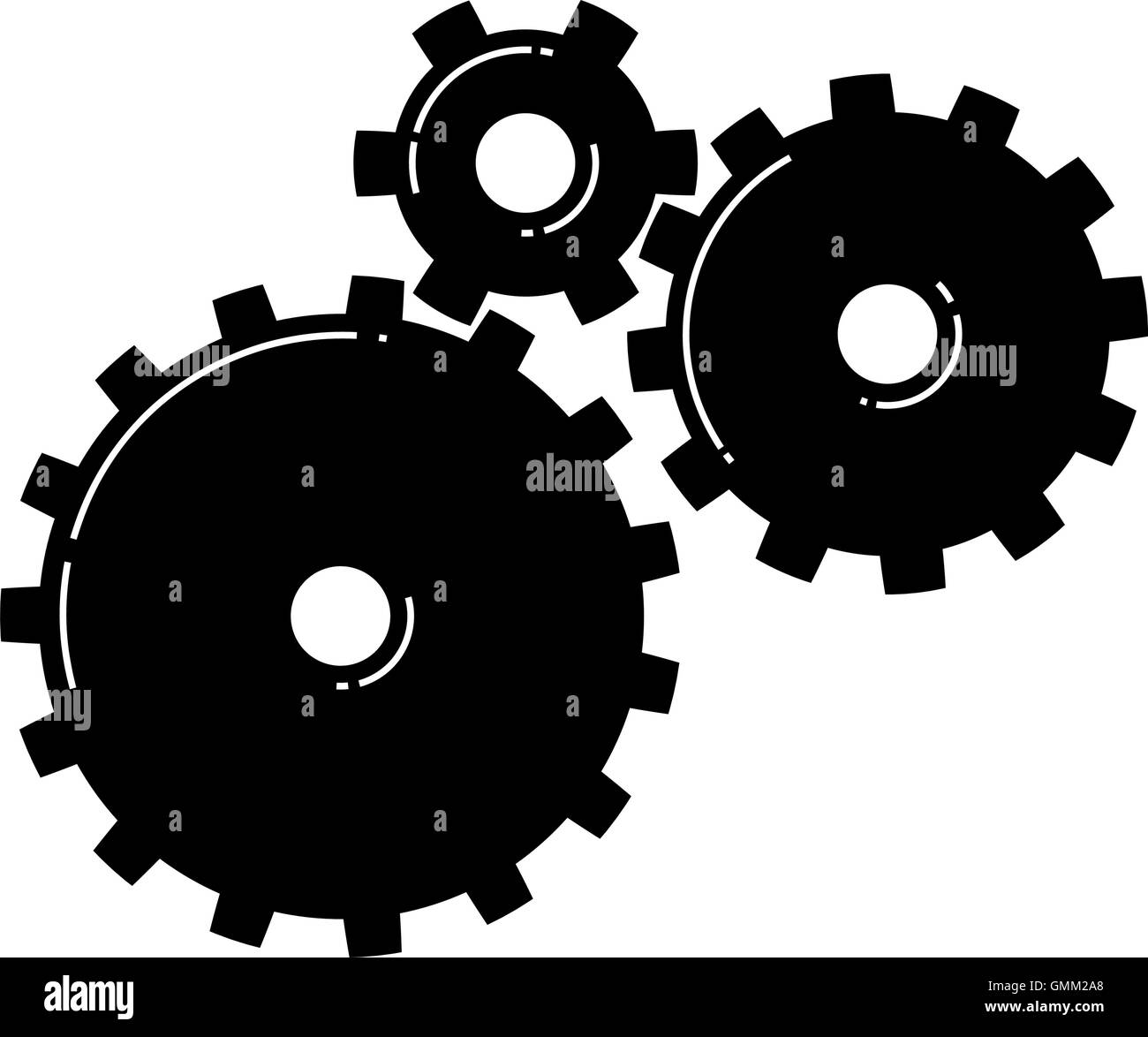 Three Gears icon. Vector illustration Stock Vector Image & Art - Alamy