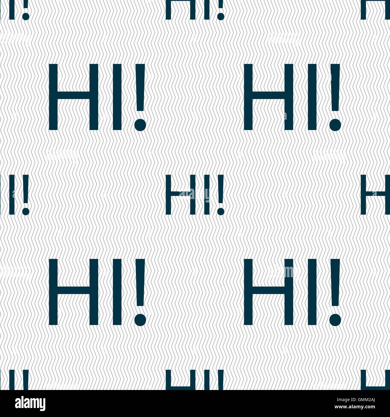 HI sign icon. India translation symbol. Seamless abstract background ...